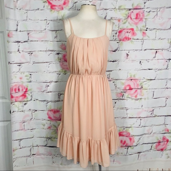 Marchesa | Dresses | Marchesa Rose Blush Pink Sundress W Ruffle Hem ...